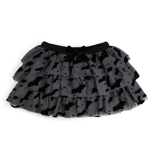 Flocked Bats Halloween Bow Tiered Tutu – Little Bird Denver